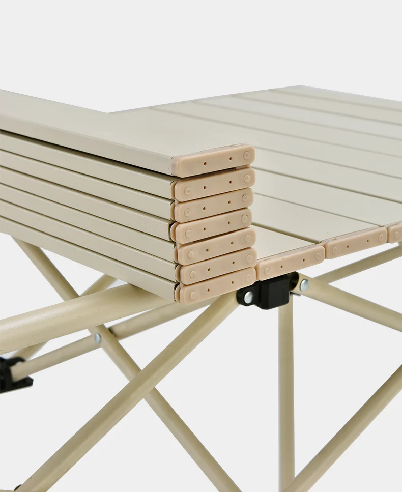 HISPEED Custom Height Adjustable Aluminum Frame Picnic Table Wood Grain ...