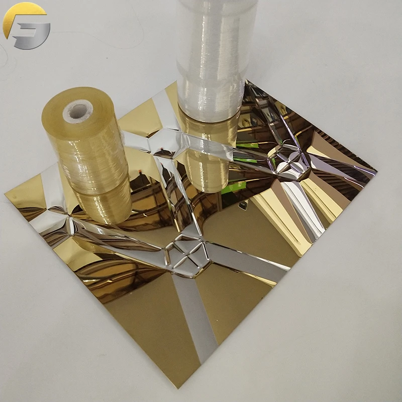 V206 Factory Price Shiny Mirror Embossed Irregular Pattern Titanium ...