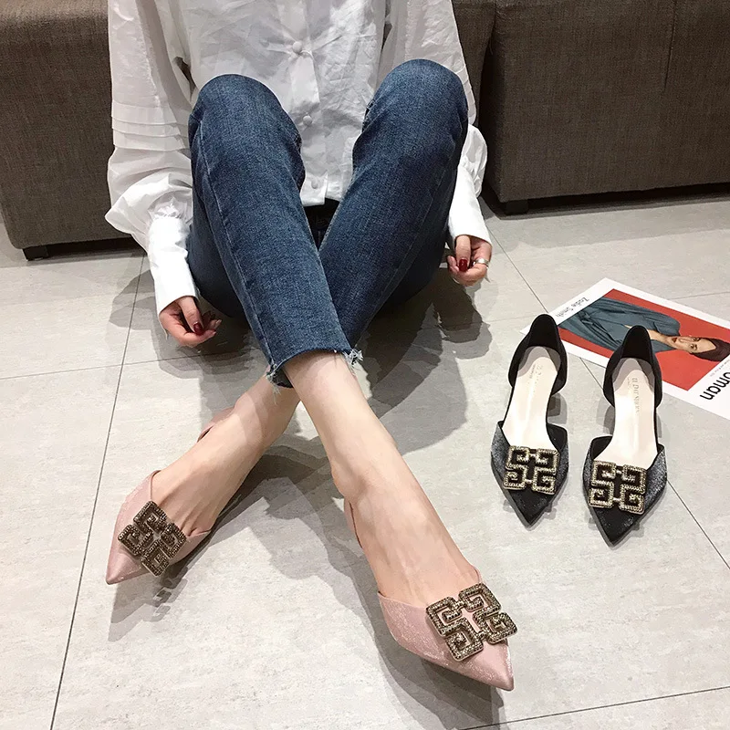 Women Summer Fashion Elegant Kitten Heels Sandals Ladies Pointed Toe ...