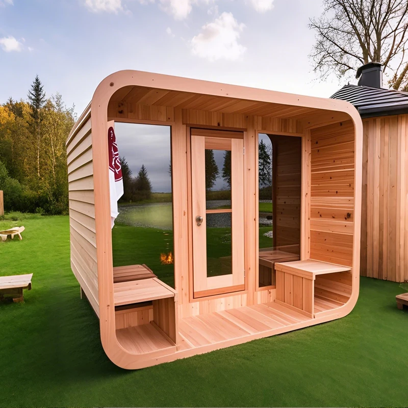 4 Person Garden Corner Large Steam High End Luxury Outdoor Sauna Home ...