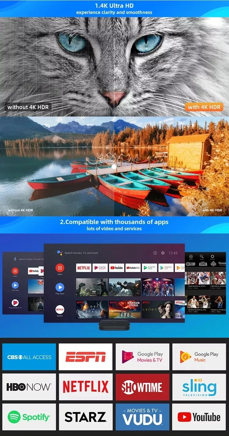 Xiaomi Mi Tv Box S 4k Global Version Set Top Box Android Tv 9.0 Hdr 2gb ...