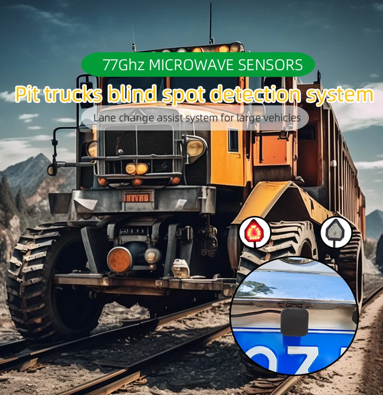 50m Pit Truck Lane Change Proactive Warning Waterproof 77ghz Microwave ...