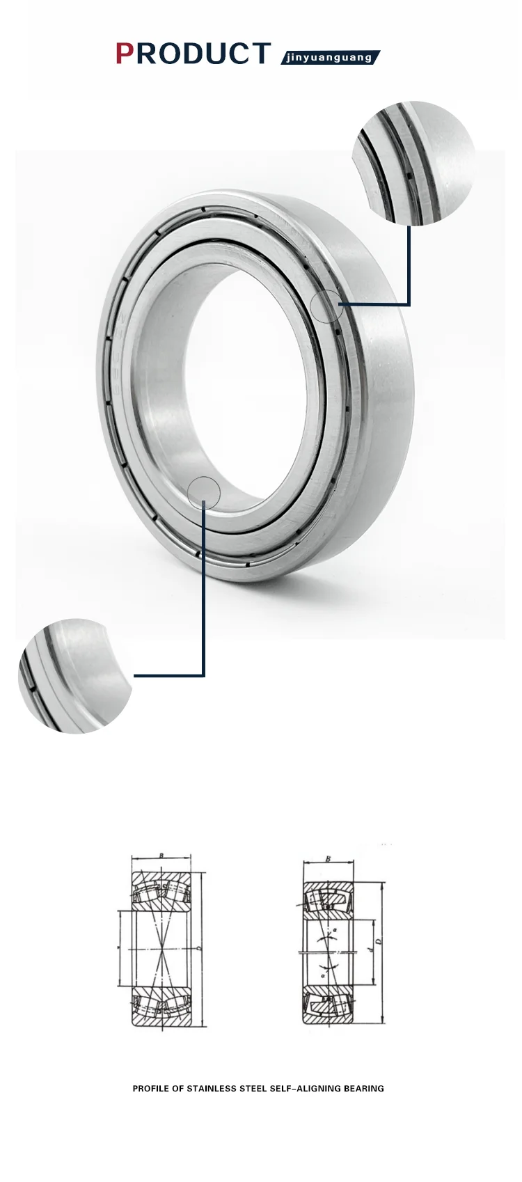 Waterproof Bearings Small Stainless Steel Deep Groove Ball Bearing S608 ...