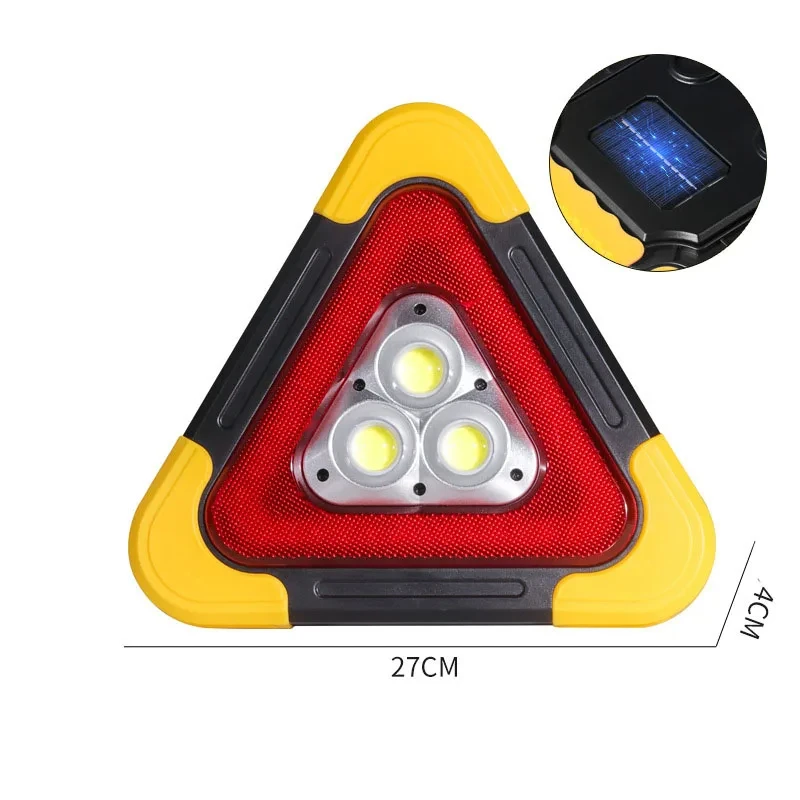 Solar Rechargeable Multi-function Tripod Caution Car Emergency Warning ...
