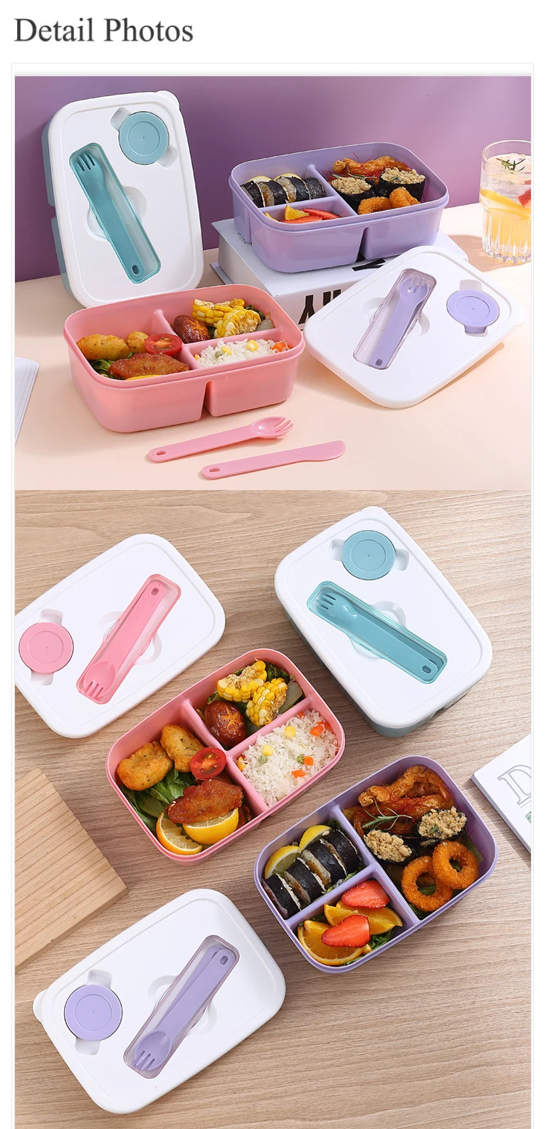 Simple Food Grade Bpa Leakproof Microwave Heatable Portable Lunch Box ...