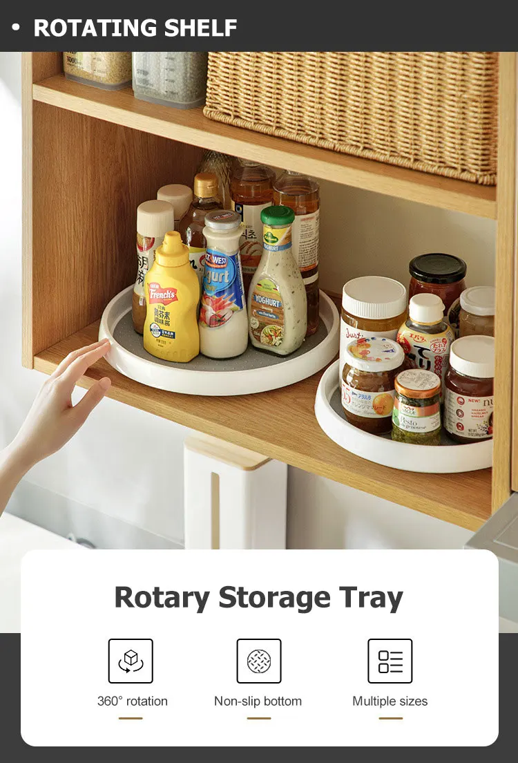 Spice Rack Rotating Turntable Non Skid Turntable Round Storage ...