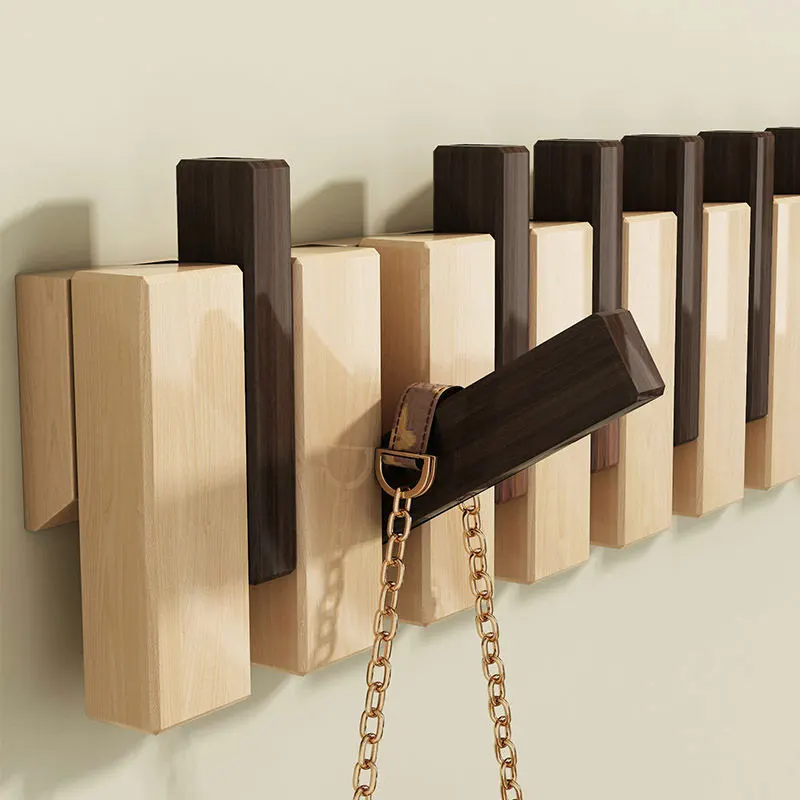Beech Piano Keys Wall Hooks - Stylish Storage Solutions