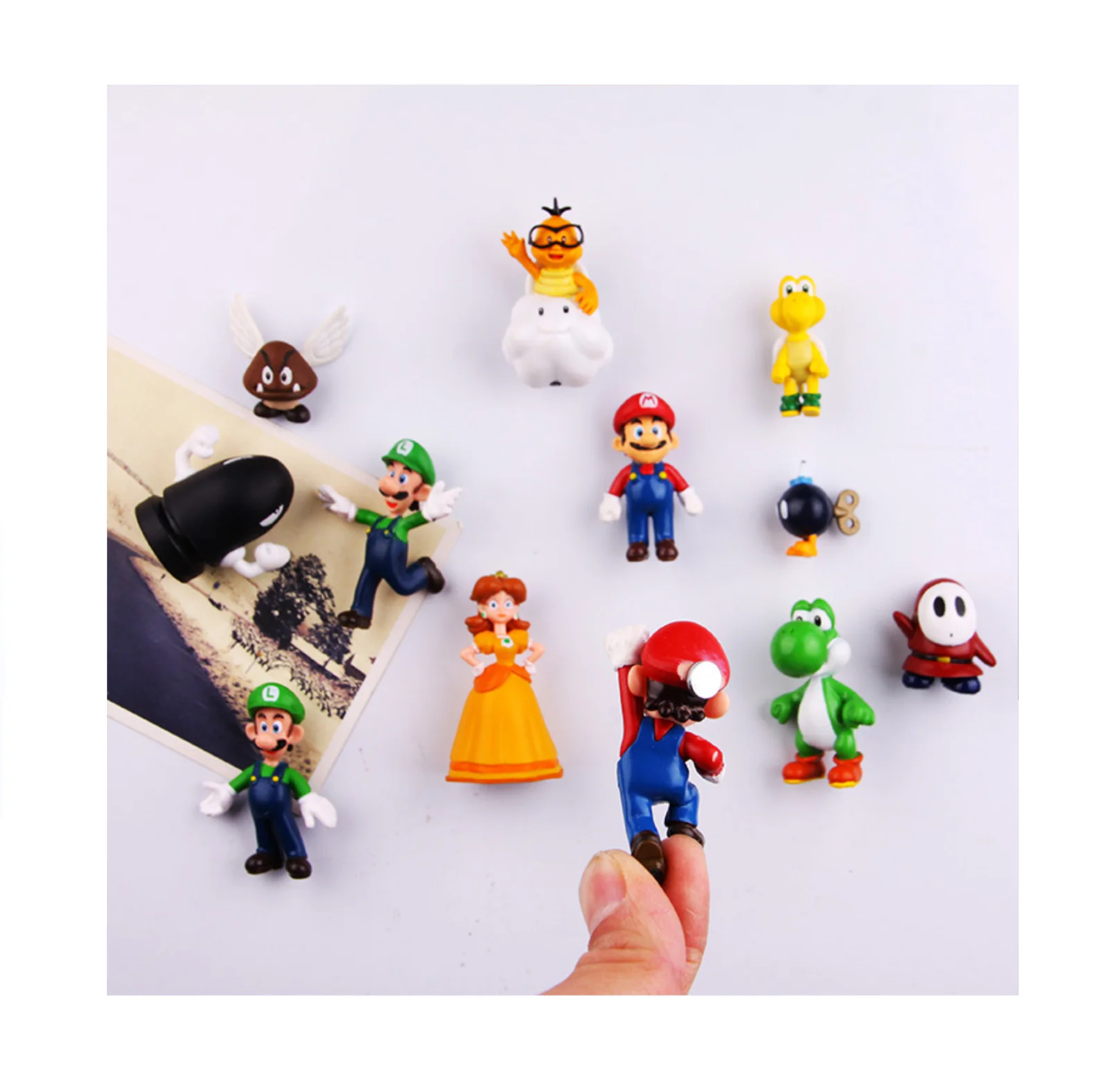 12pcs PVC Refrigerator Magnet Message Sticker Gift Super Mario Magnet ...