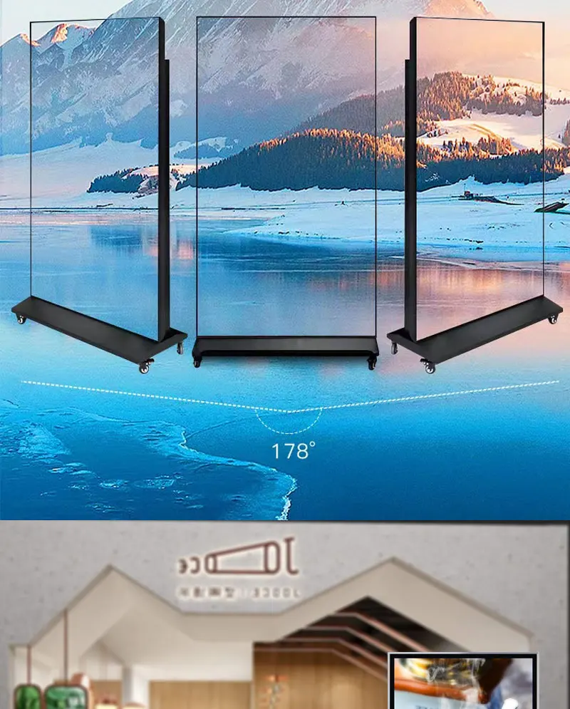 Digital Signage With Graphics 86inch Full Screen Stand Display Screen ...
