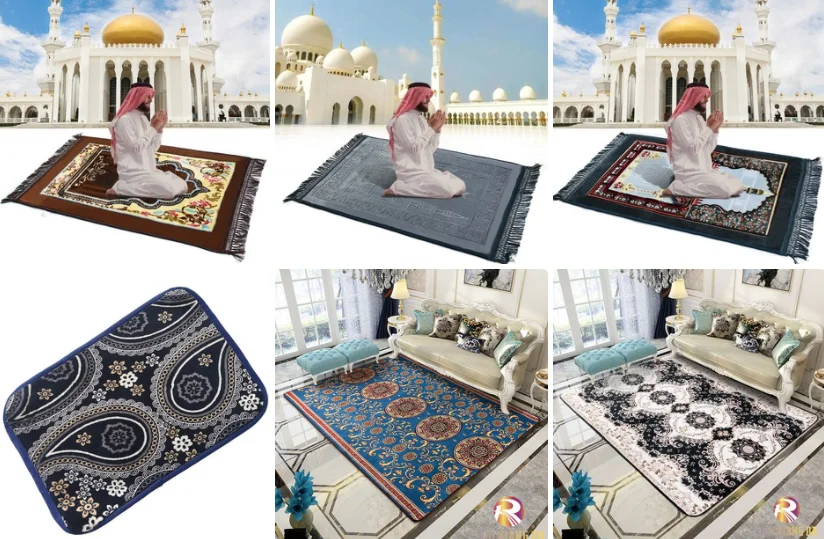Luxury Muslim Prayer Rug With Prayer Beads,Soft Islamic Prayer Rug ...