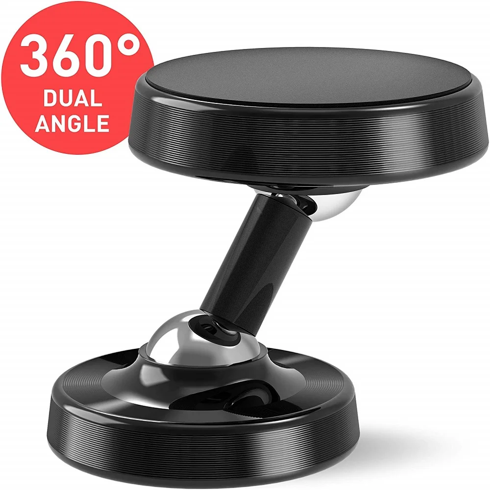 In Stock Creative Aluminum Alloy Dual Ball Magnet Car Phone Holder 360 ...