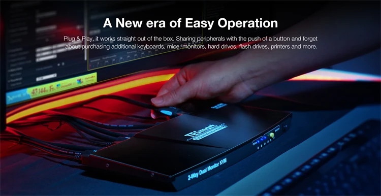 Tesmart Hdmi And Dp Signal 2pc 2 Monitors Kvm Switch With Extra ...