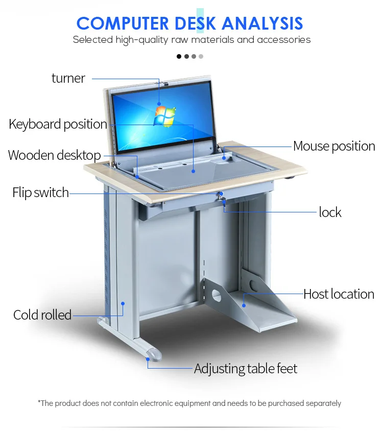 Direct Selling Flip Top Lockable Computer Desk Table Classroom School ...