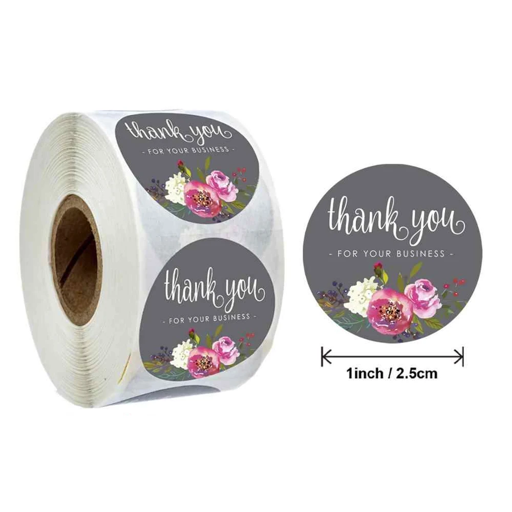 Custom Printed Waterproof Adhesive Logo Thank You Label Sticker - Buy ...