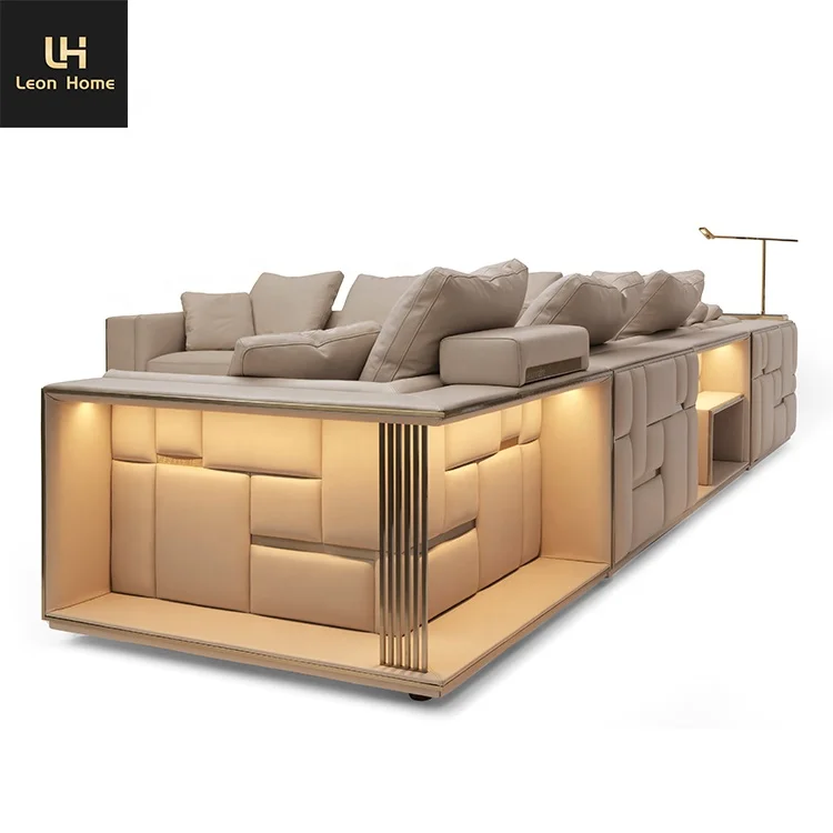 Italian High End Living Room Sofa Set Furniture Premium Sectional L ...