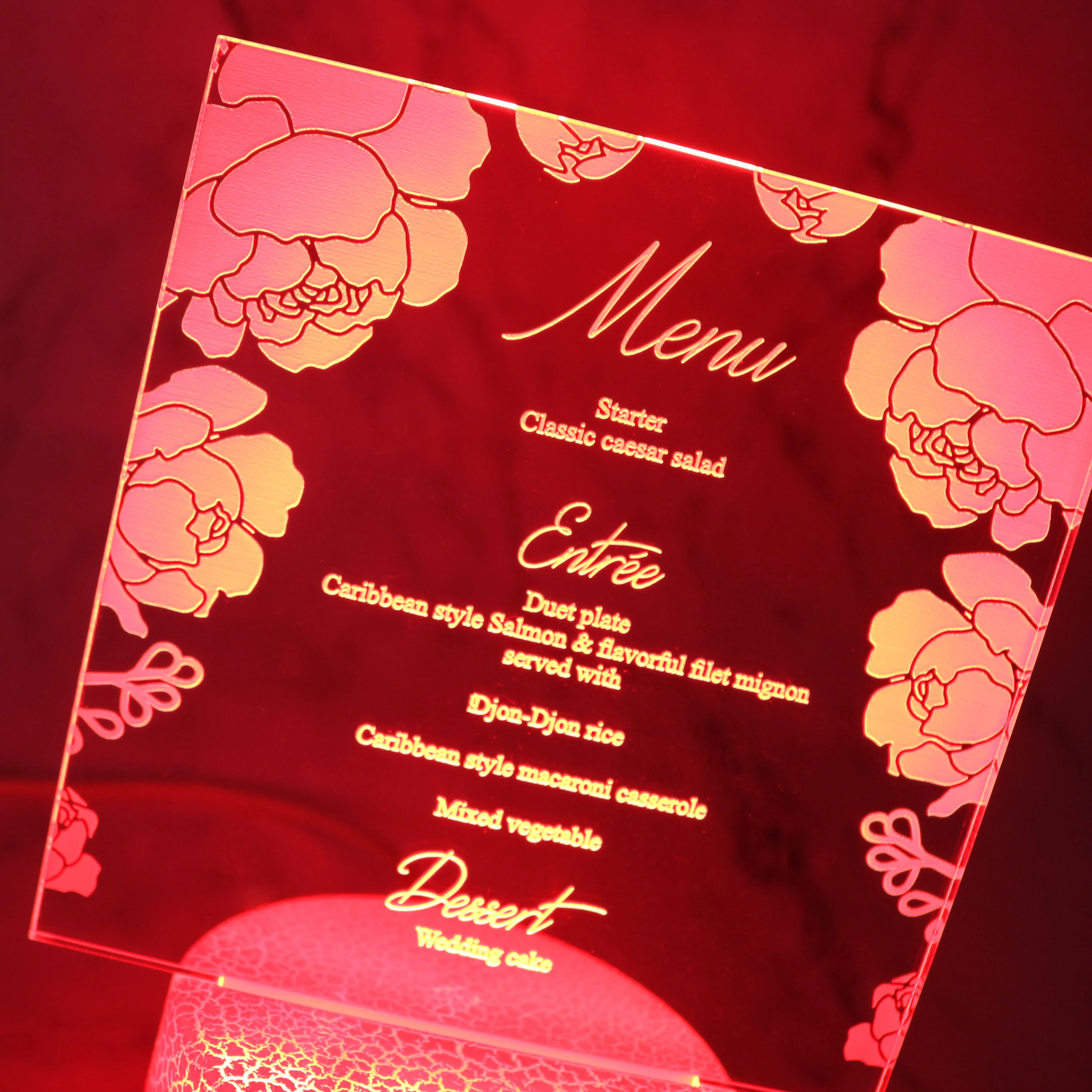 Acrylic LED Light Invitation Card - Creative Wedding Gift