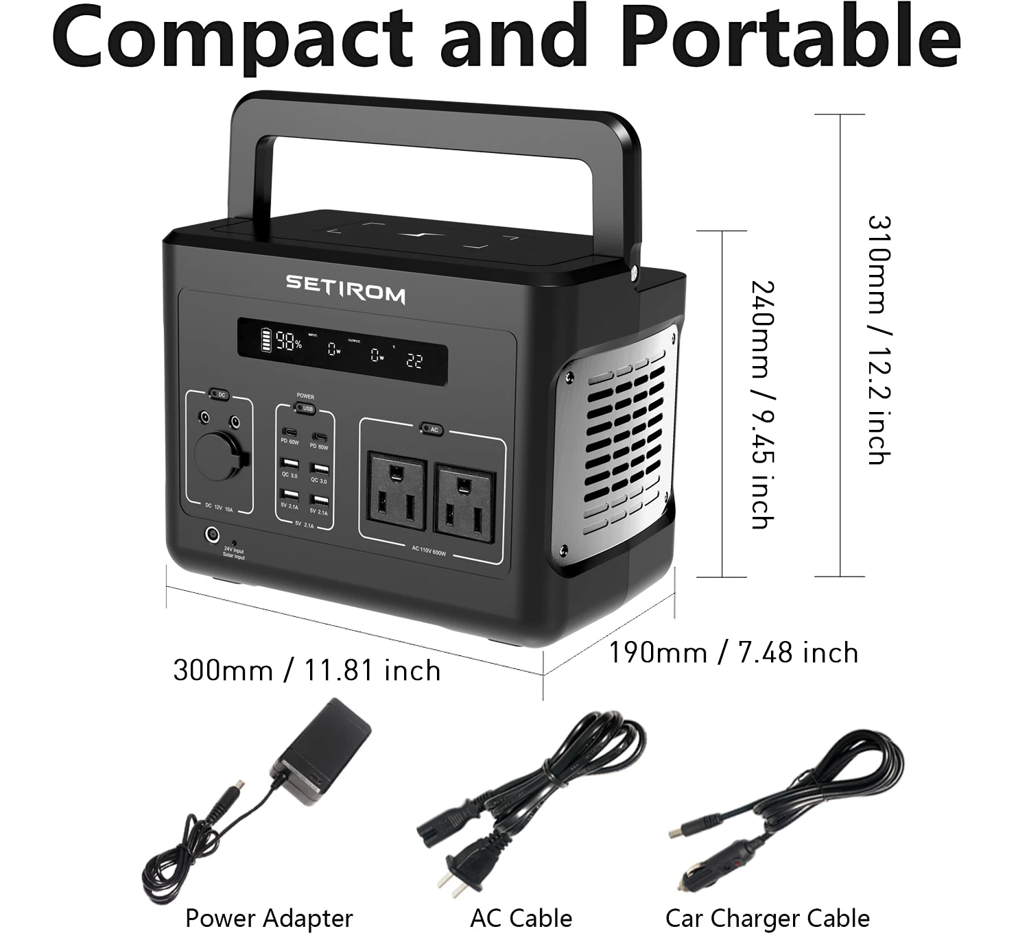 Portable Storage System Usb Type C Dc Ac Output 555wh Solar Energy ...