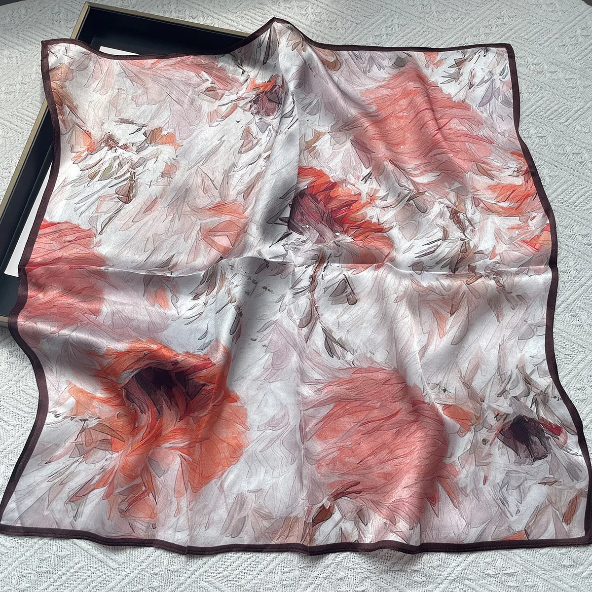 Shop Our New Style Luxury Satin Silk Scarf - Small Grid Printing