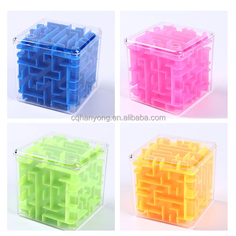 Maze Cube Piggy Bank Transparent Money Box 3d Small Puzzle Coin Bank ...