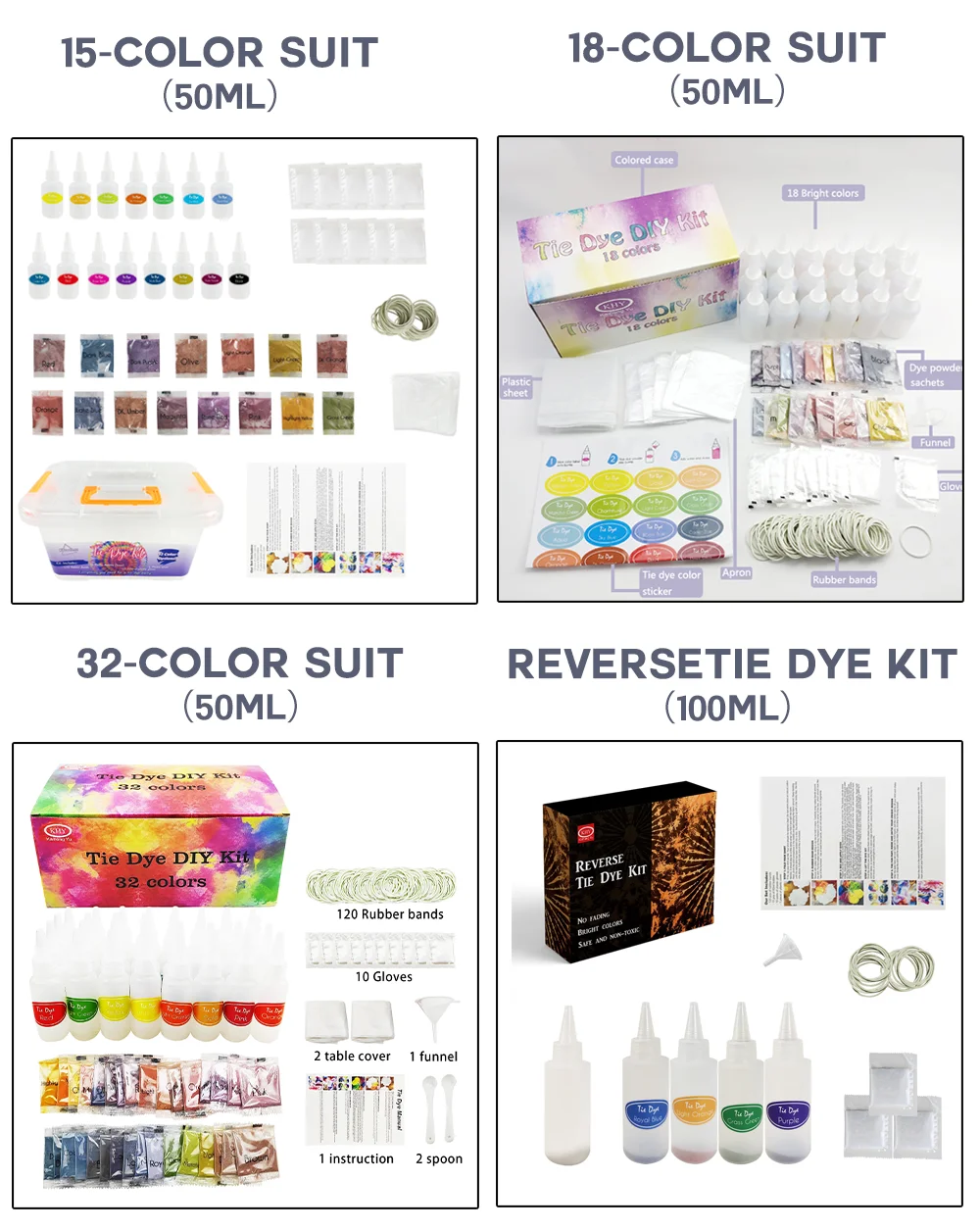 KHY Custom One Step DIY Set for Color Fabric Cloth Tie Dye Kit| Alibaba.com