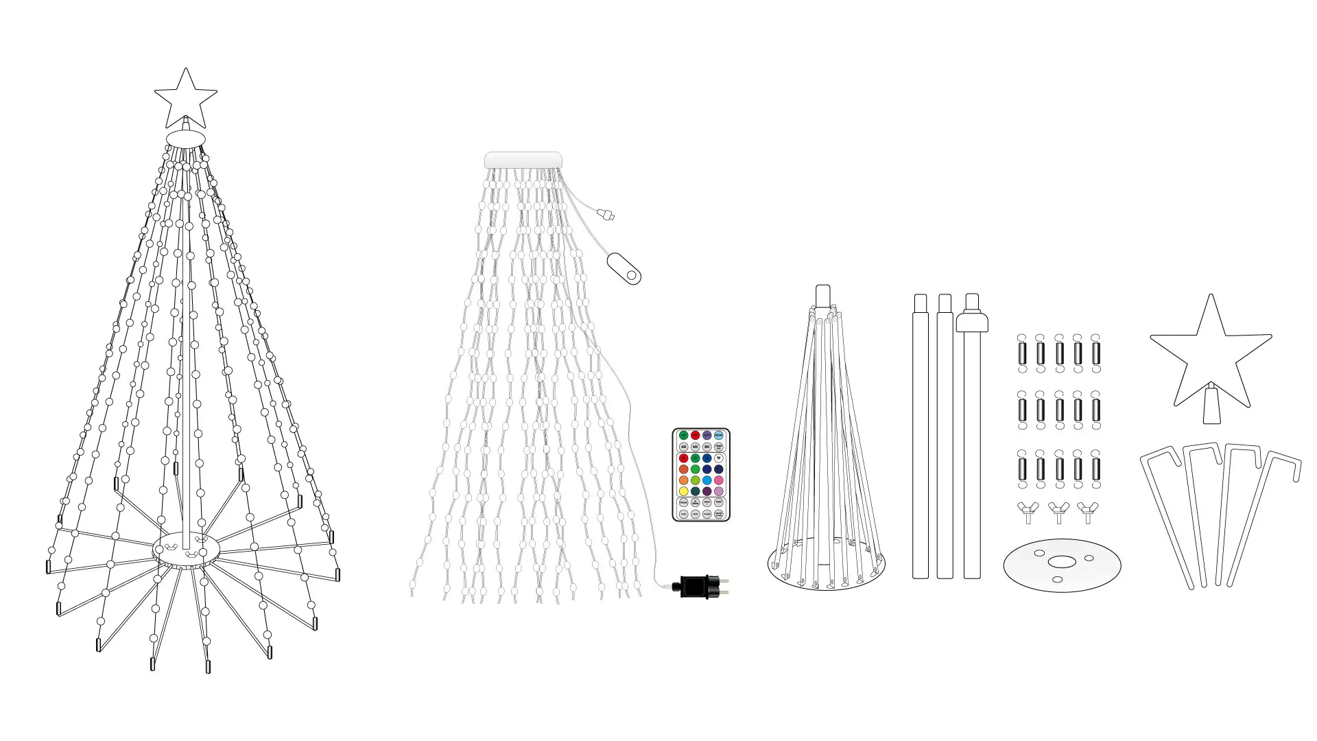 Christmas Tree Styling Ip44 Rgb Holiday Lighting Led Top Star Lights 5v ...