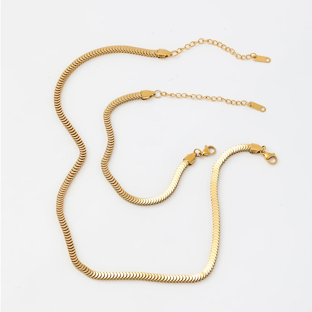 18k Gold Plated Stainless Steel Fish Scale Charm Necklace For Women