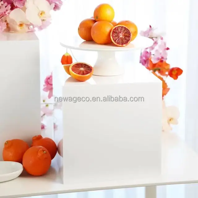 Custom Food Display Riser Set - White Acrylic Buffet Risers