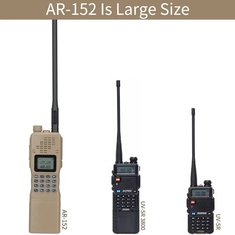 12000mAh 15W High Powerful AR-152 Handheld Walkie Talkie Dual Band Tactical Game Two Way Radios ...
