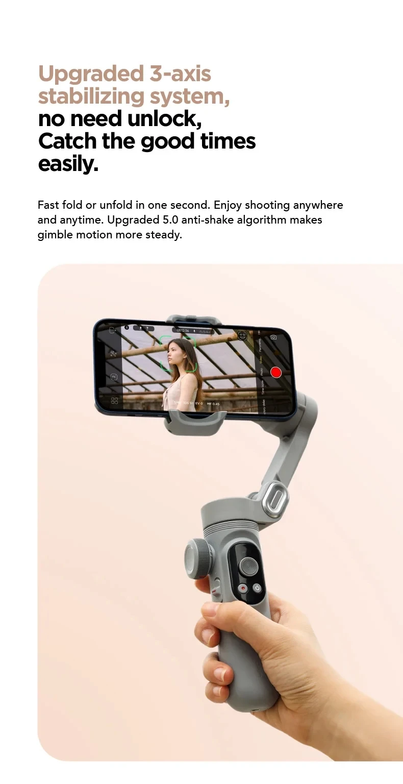 AOCHUAN Smart X Pro Gimbal Stabilizer - 3-Axis Handheld Selfie Stick ...