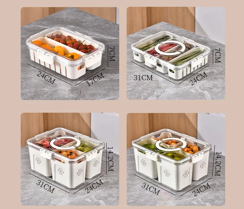 Food Grade Kitchen Ingredient Portable Fridge Storage Boxes Plastic ...