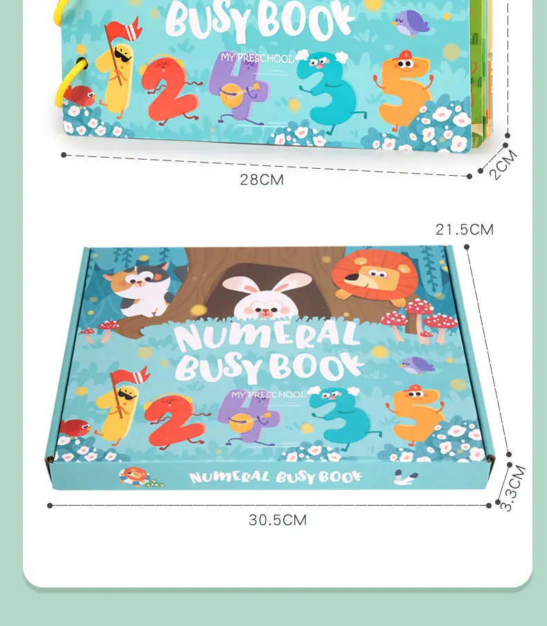 Quiet Book Montessori Cartoon Preschool Educational Cute Animal ...