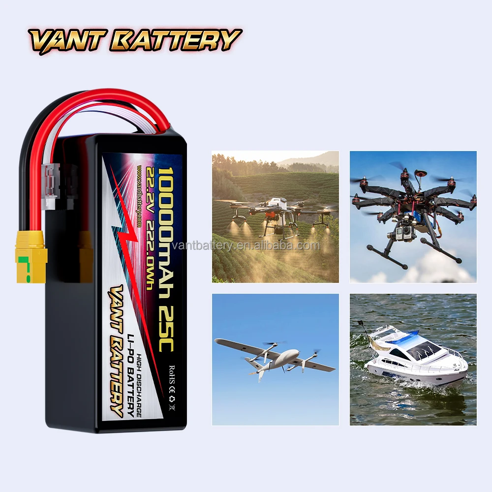 Lipo Battery 10000mah 22.2v 25c 6s Lipo Battery Pack With Xt90 Plug For ...