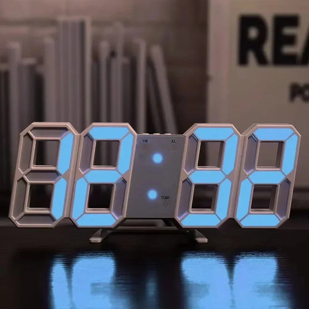 Digital Wall Clock Desk Watches Electronic Alarm Modern Home Decoration ...