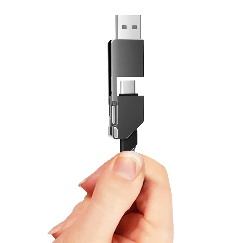 4 in 1 Multi Fast Charging Cable Keychain PD for iPhone 27W Android ...
