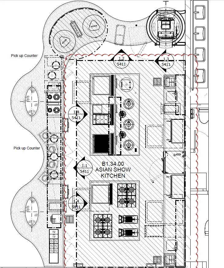 Professional Hotel Open Kitchen Layout Design for Asian Show Kitchen ...