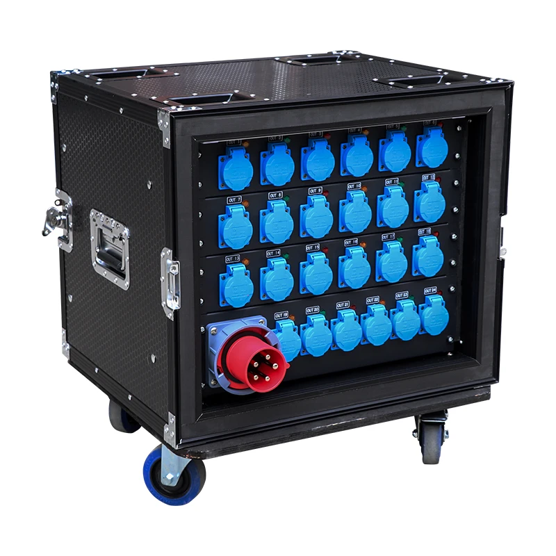 Electric 63a 5pin Input 24 Road 16a Waterproof Output Power Distro Box ...