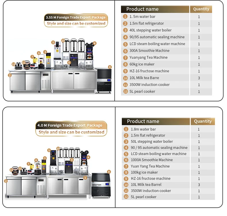 Full Set Bubble Tea Coffee Shop Equipment Machine Bar Milk Tea Counter ...