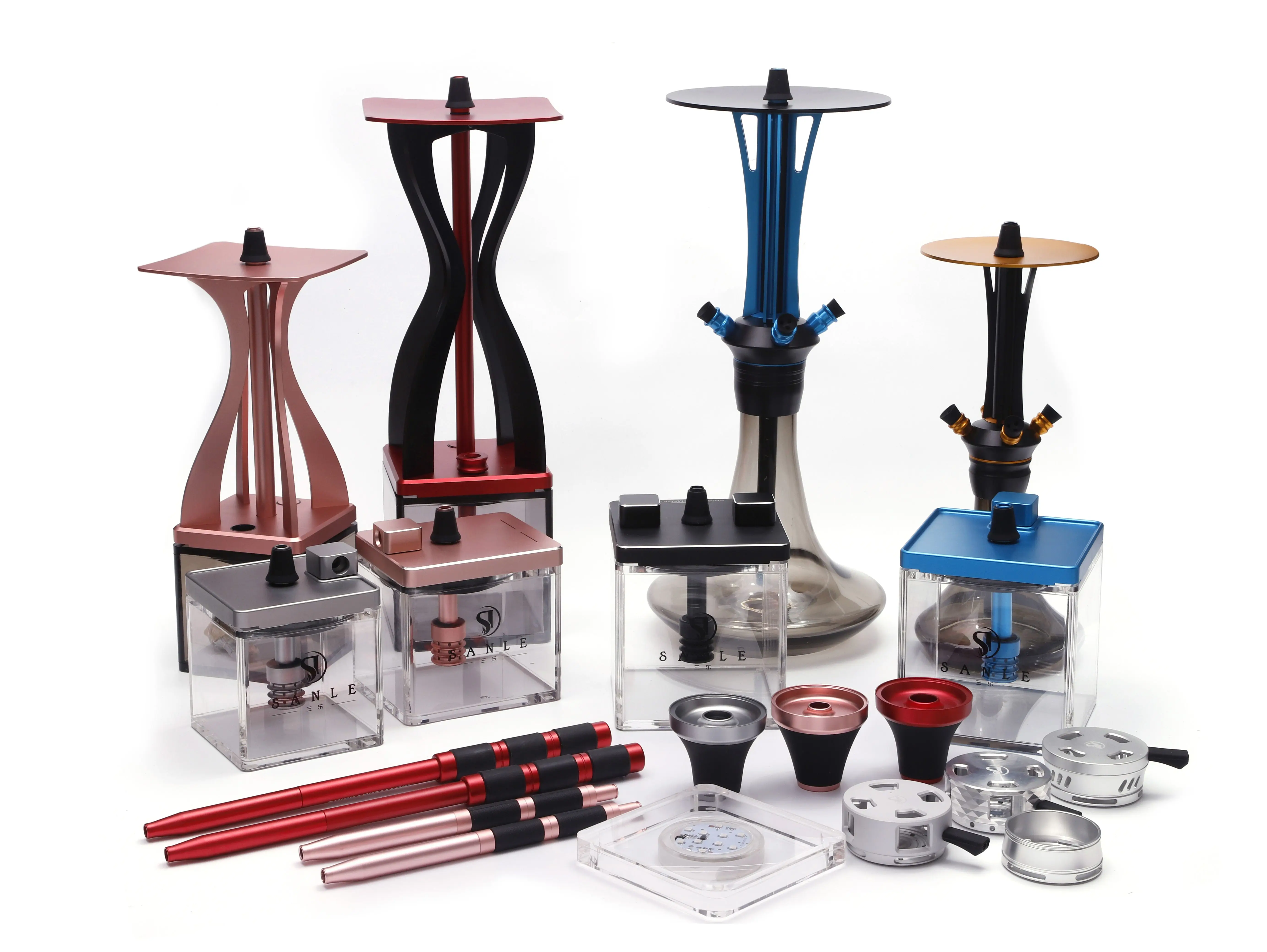 Acrylic Portable Square Hookah Shisha Box With Led Chicha Sheesha Book ...