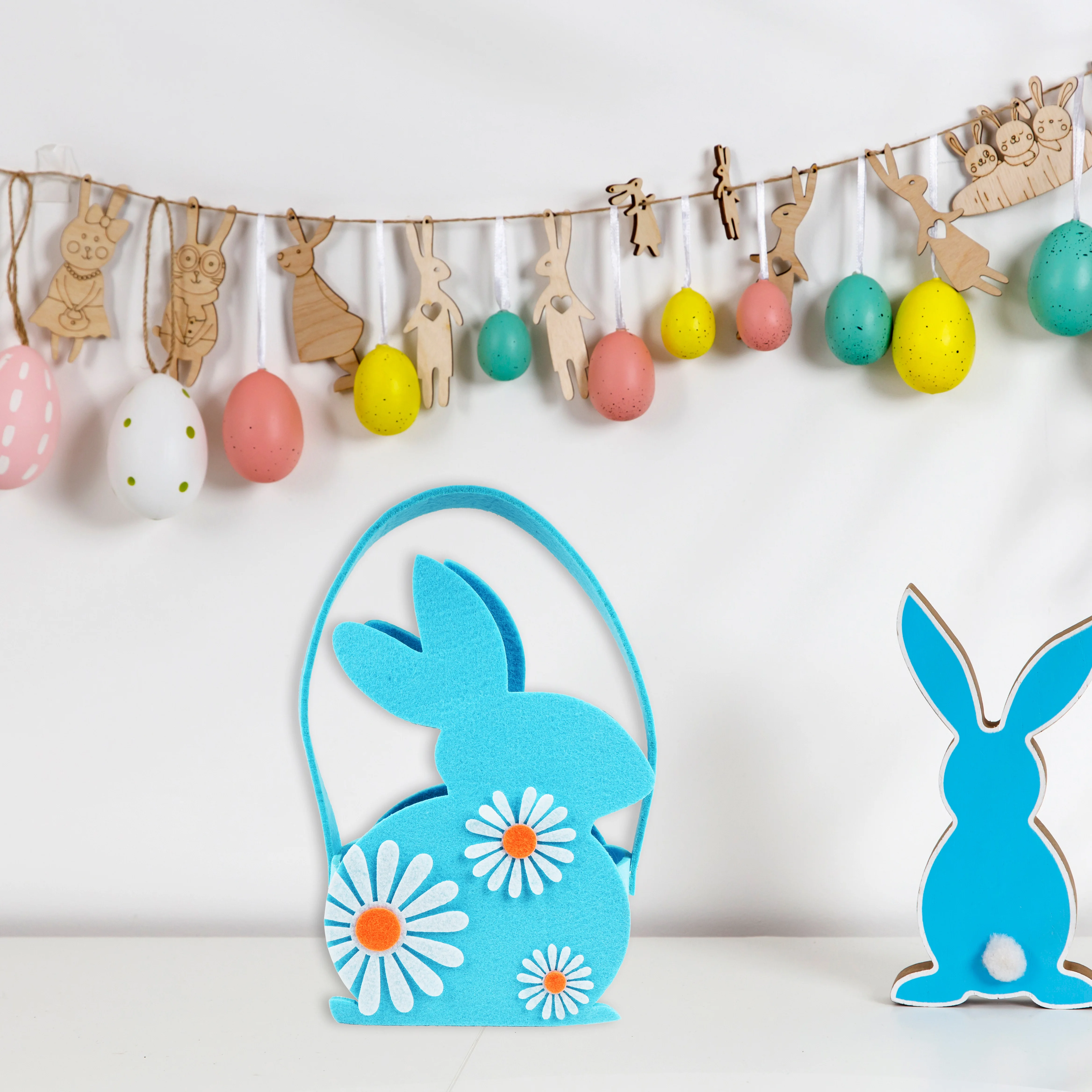 Wholesale Cartoon Rabbit Easter Basket Felt Bunny Egg Storage Bag Hot ...