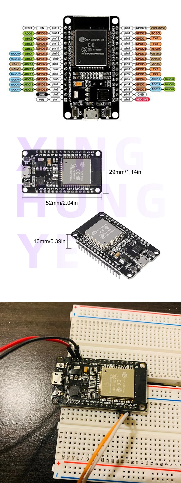 ESP32 CP2102 Dual Core Microcontroller WiFi Module 2.4GHz OEM