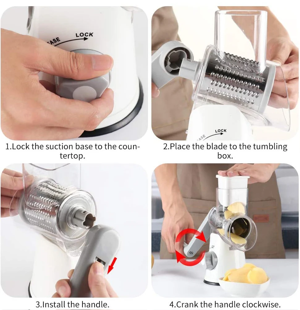 2023 Drum Vegetable Chopper Cutter Spiralizer Slicer 3 in 1