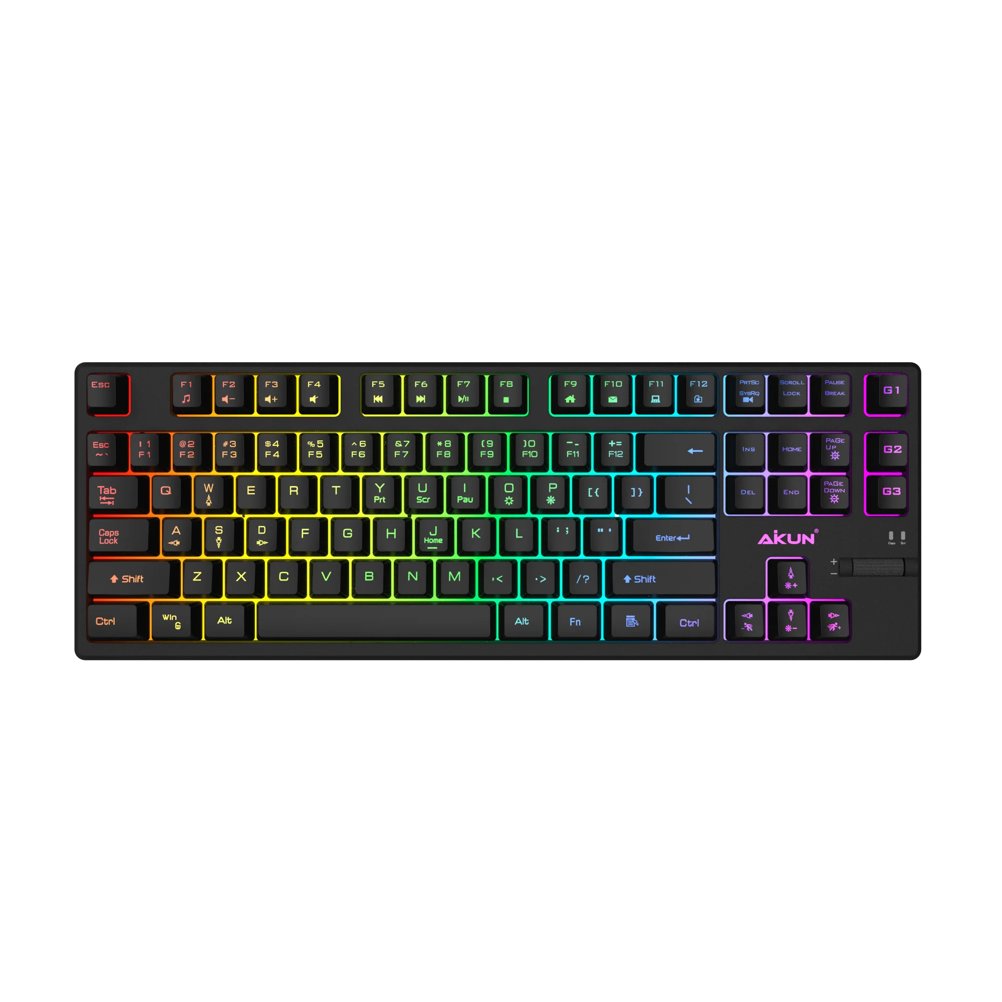 Aikun GX390L3 Wired Gaming Keyboard,3 Color Backlight,90 Keys Quiet ...