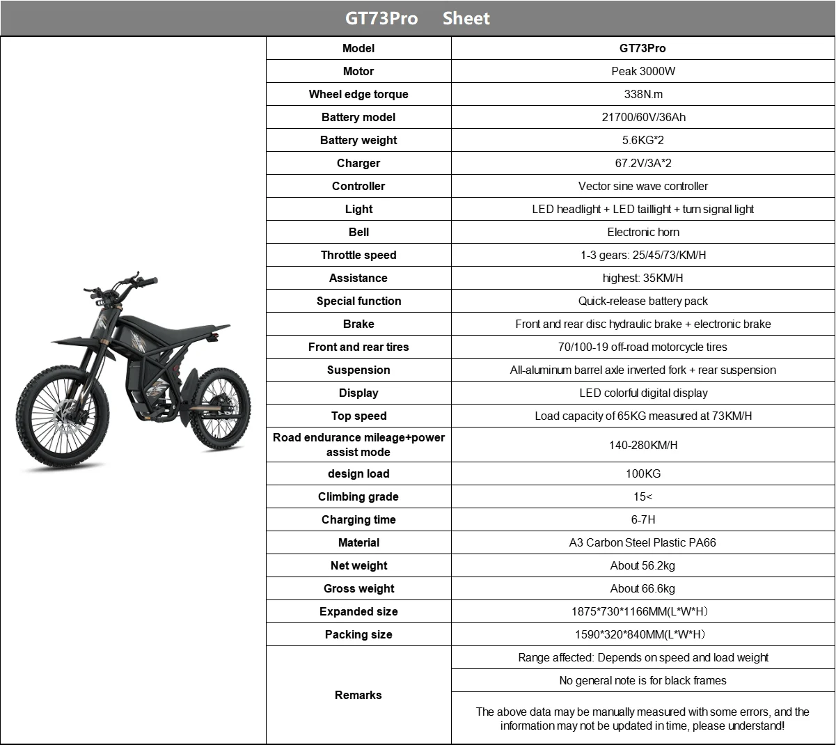 Sunnytimes Gt73 Pro 3000w Electric Mountain E-bike With Hydraulic Brake ...
