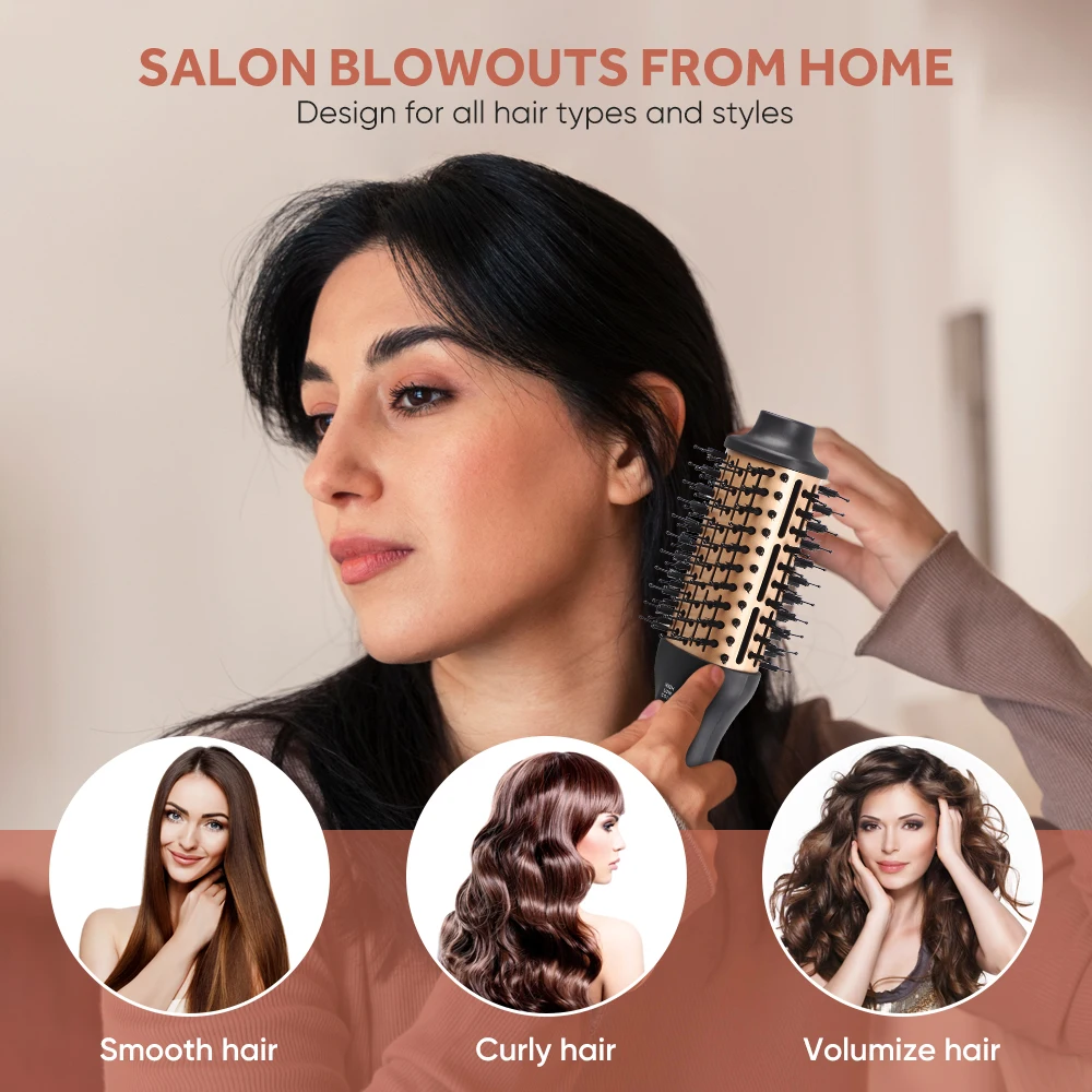 Professional One Step 1000w Hair Dryer Hot Air Brush Styler And ...