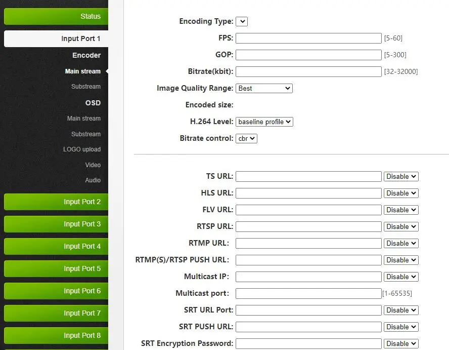 8 Port HDMI IP Encoder H265/H264 for CCTV Live Broadcast