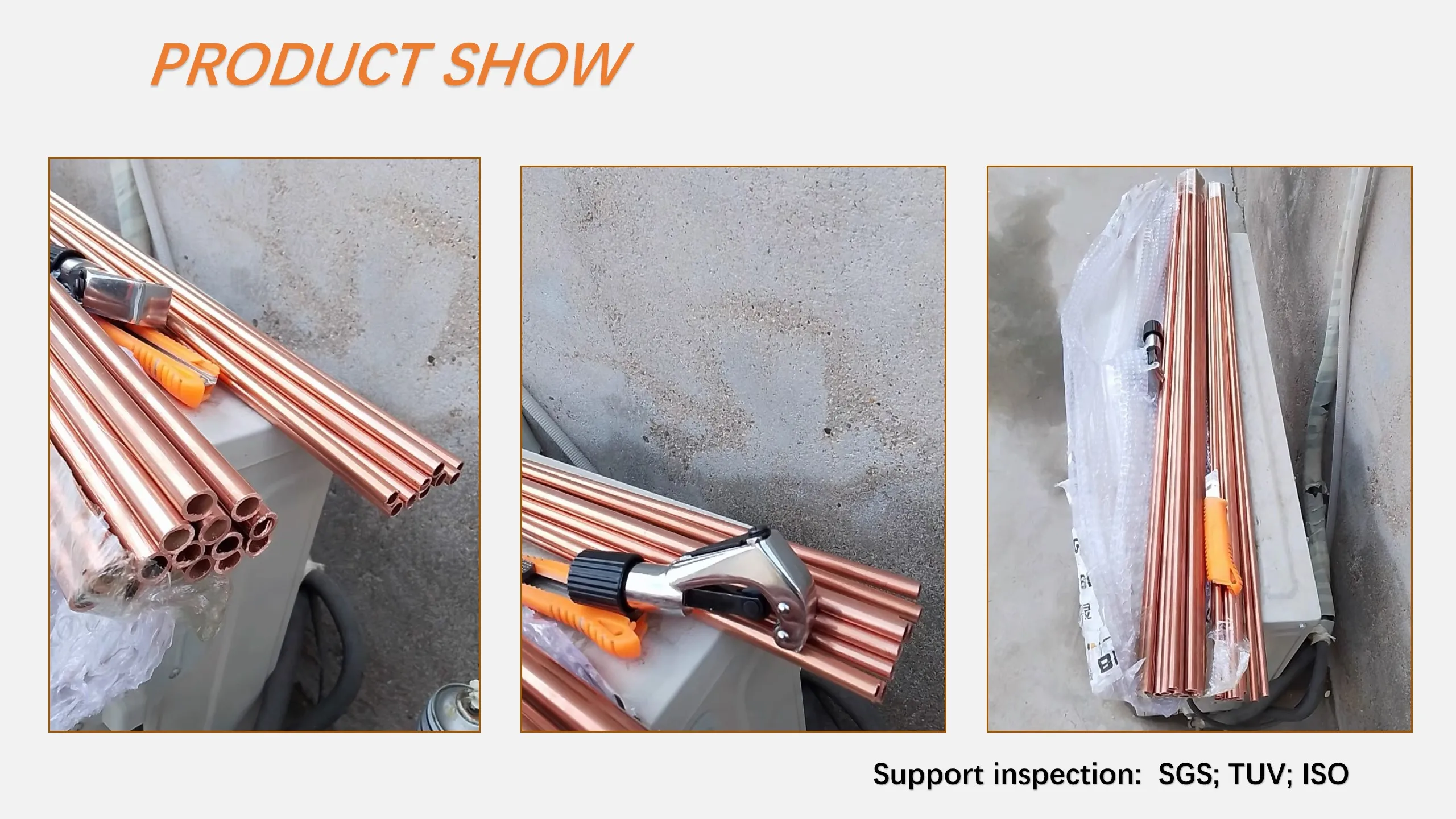 Hollow Copper Pipe Round/ Square/ Rectangular Red Color Smooth Surface ...