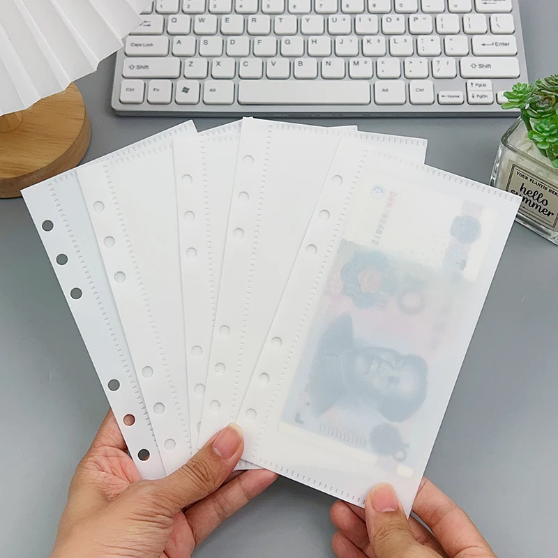 Transparent Frosted Cash Envelopes Pocket A6 Clear PP Wallet Budget Dividers System Sheets Bills ...
