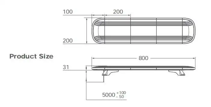 ECE R10/ECE R65 Class 2/CISPR25 Class 3/SAE J845 Class 1,800MM Mini ...
