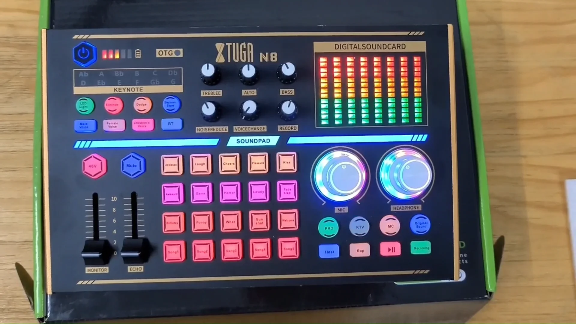 N8 All In One Audio Mixer Rgb Microphone Monitor Headphone 48v ...