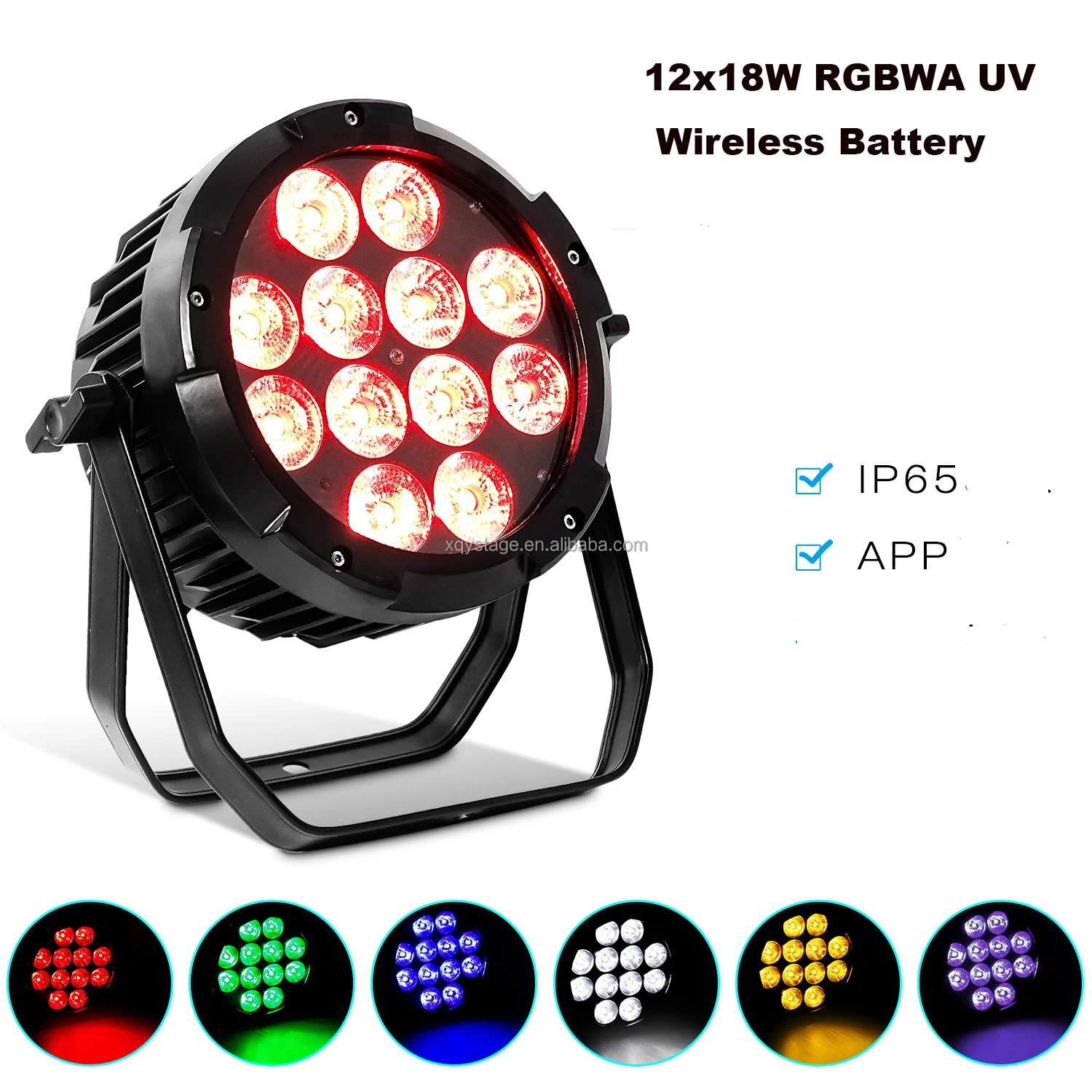 High Quality 12x18w Rgbwa Uv 6in1 Outdoor Ip65 Wifi App Remote Battery ...